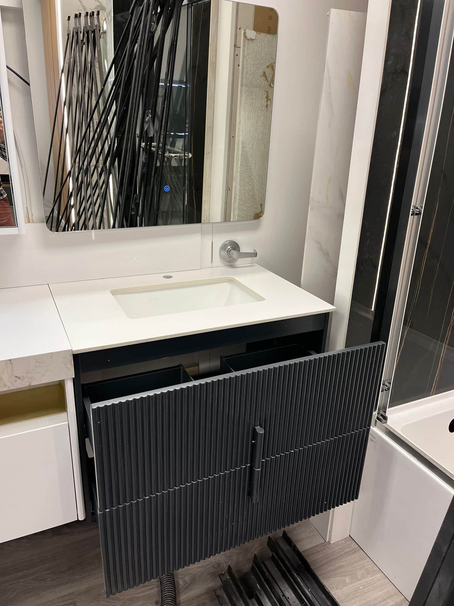 Grey Floating Vanity - Quick Installation & 10% Off